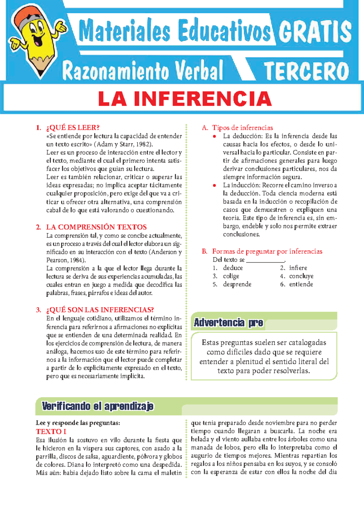 Qué son las Inferencias: Comprensión y Lectura para 3er Grado de ...