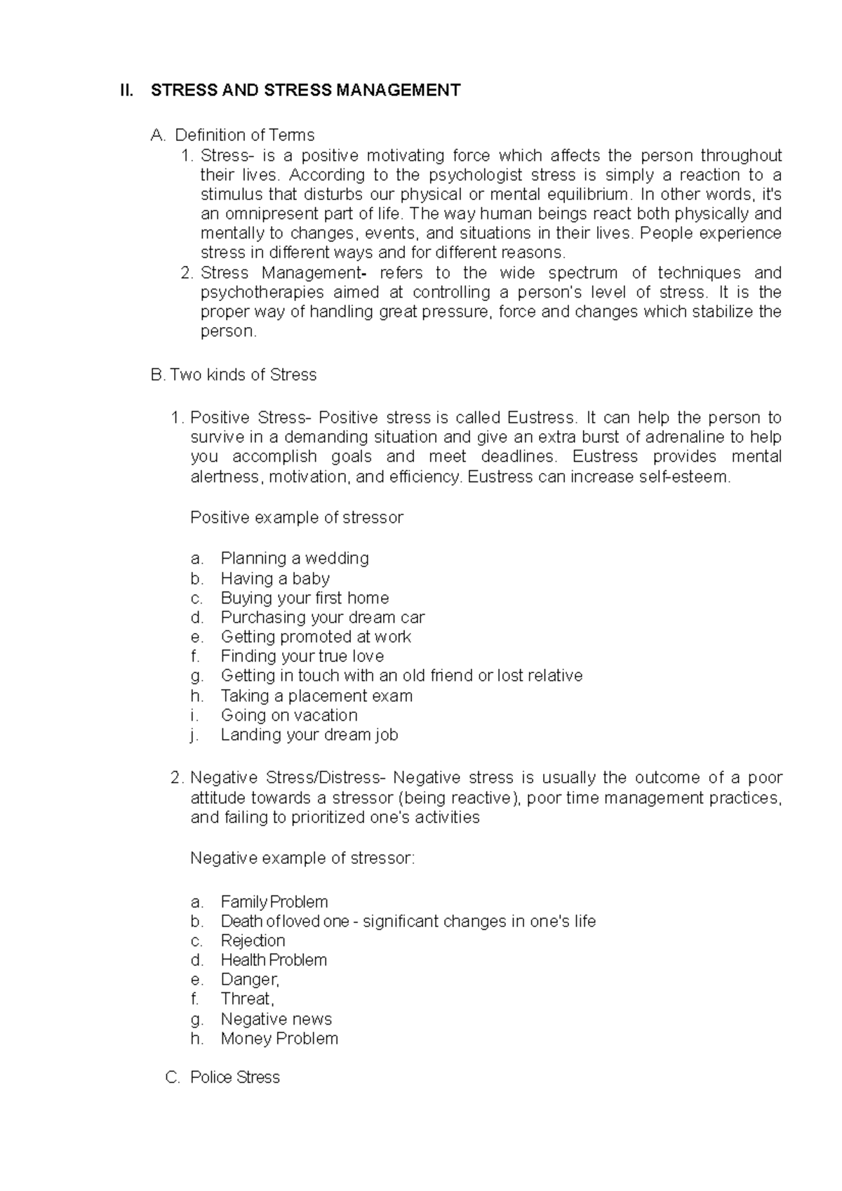 Stress Management 101: Essential Notes on Stress & Coping Strategies ...