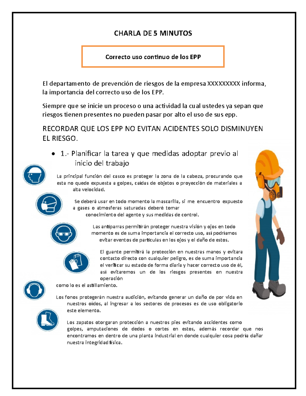 Charlas-5-minutos-Correcto-Uso-de-EPP-Prevención-de-Riesgos - Studocu