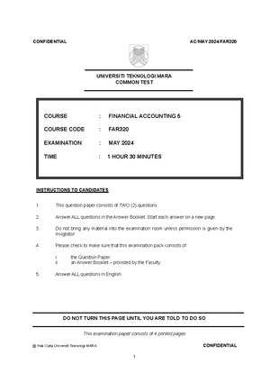 FAR320 JAN 2024 Q - UNIVERSITI TEKNOLOGI MARA FINAL EXAMINATION COURSE ...