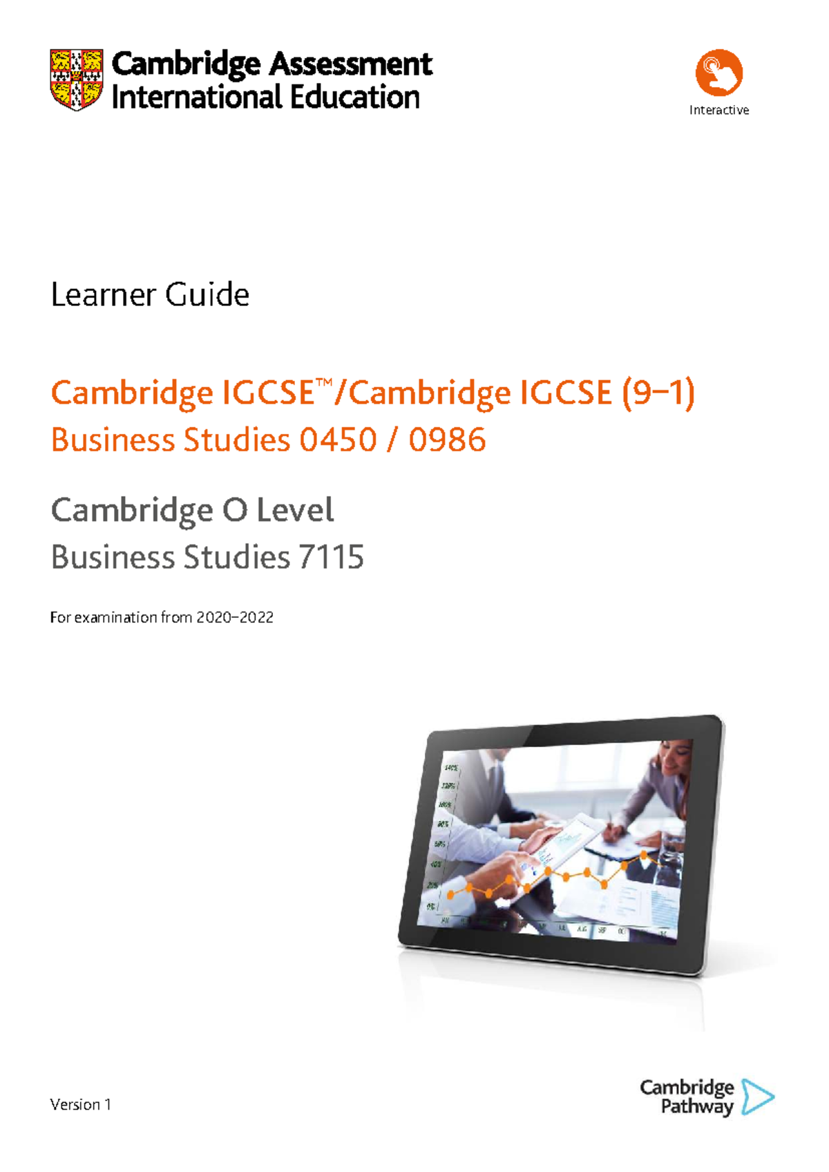 Cambridge IGCSE & O Level Business Studies 0450/0986 & 7115 Learner ...