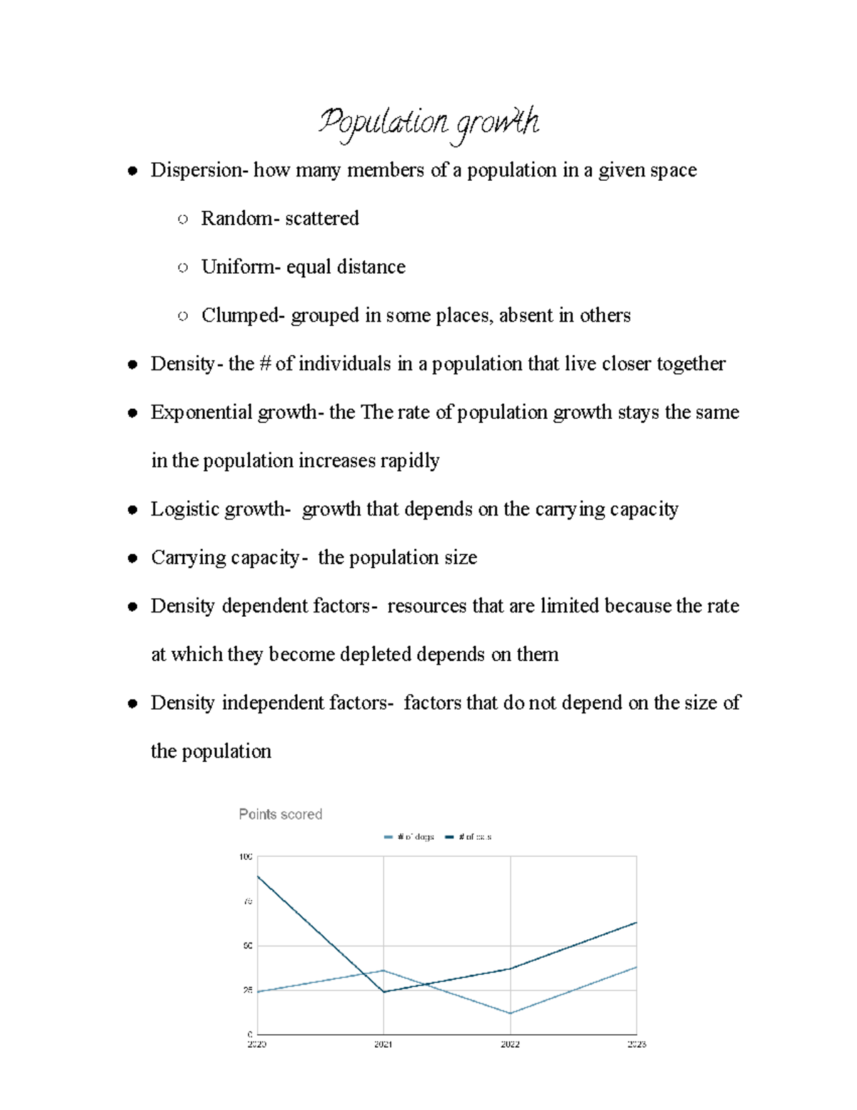 Population growth - Summary Introductory Biology II Lab - Population ...