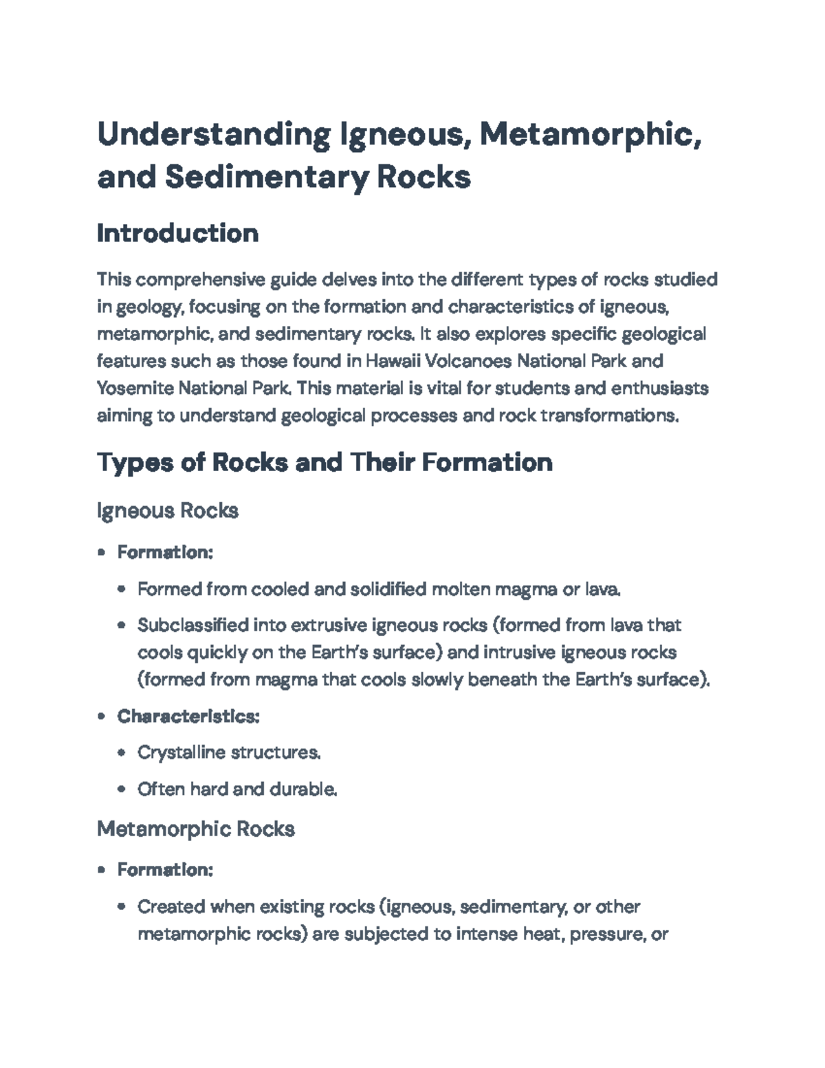Geology 101: Comprehensive Guide to Igneous, Metamorphic & Sedimentary ...