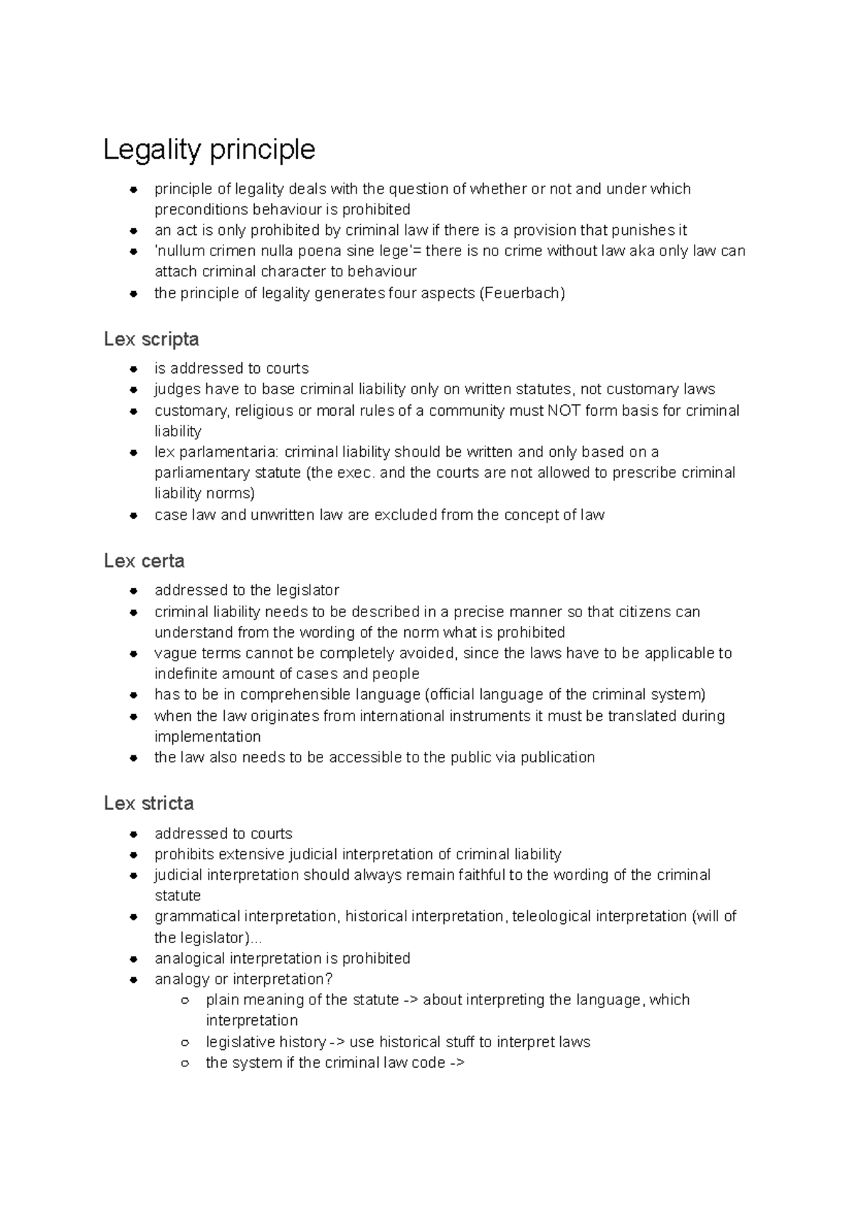 Principle of Legality in Criminal Law: Key Aspects and Implications ...