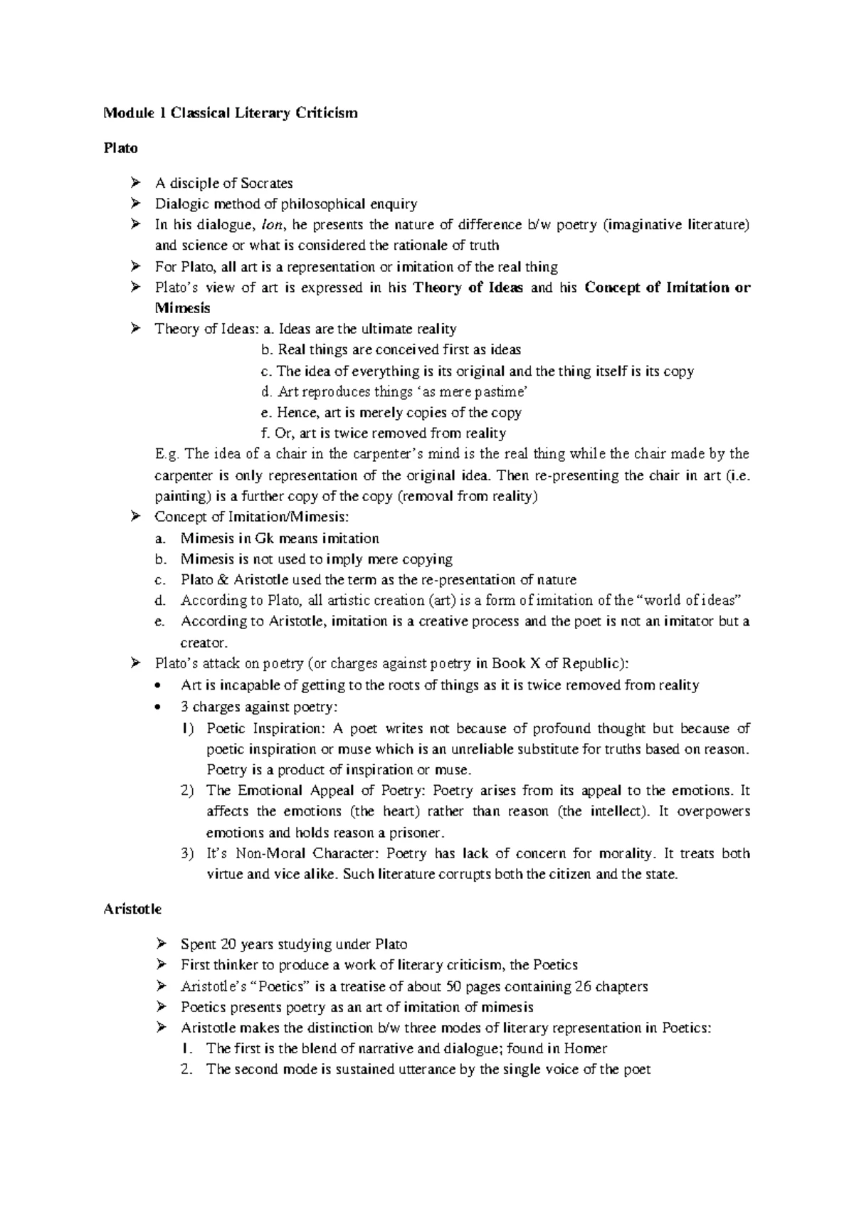 ENGL 101: Classical Literary Criticism - Plato to Shelley Insights ...