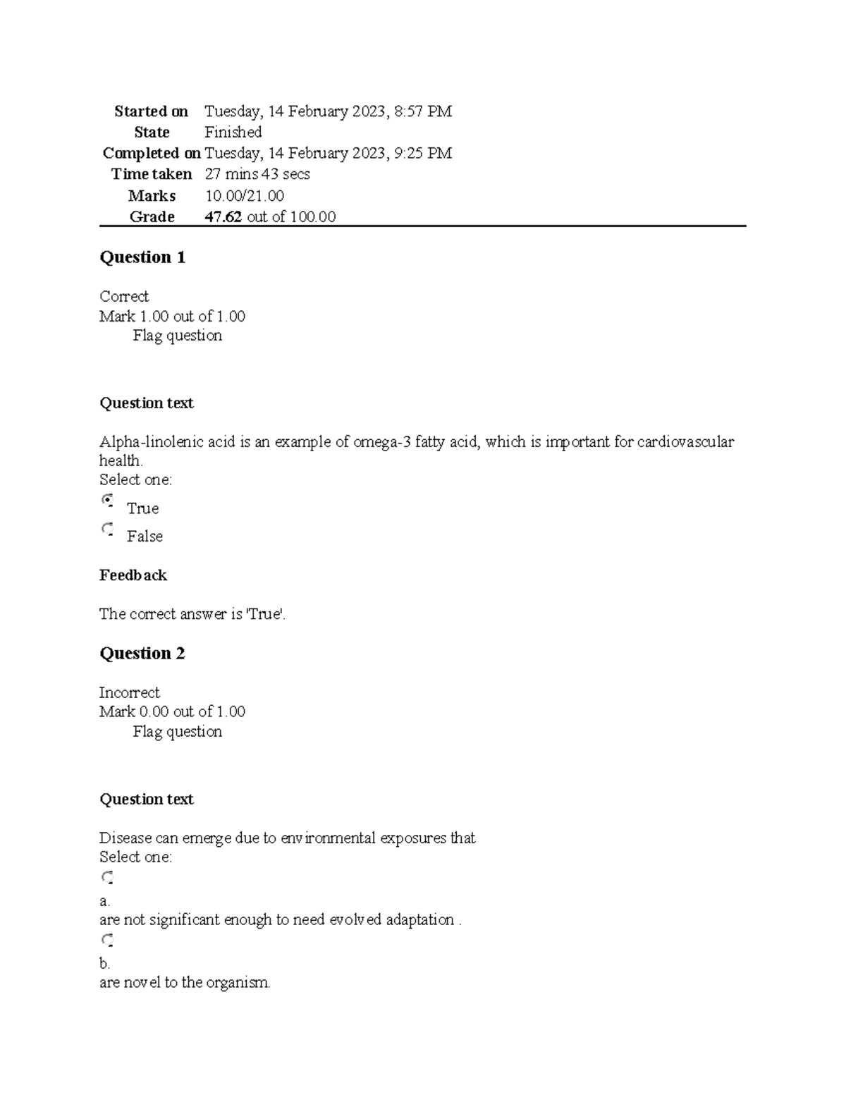 CHEM 3212 Biochemistry Unit 3 Graded Quiz - Started on Tuesday, 14 ...