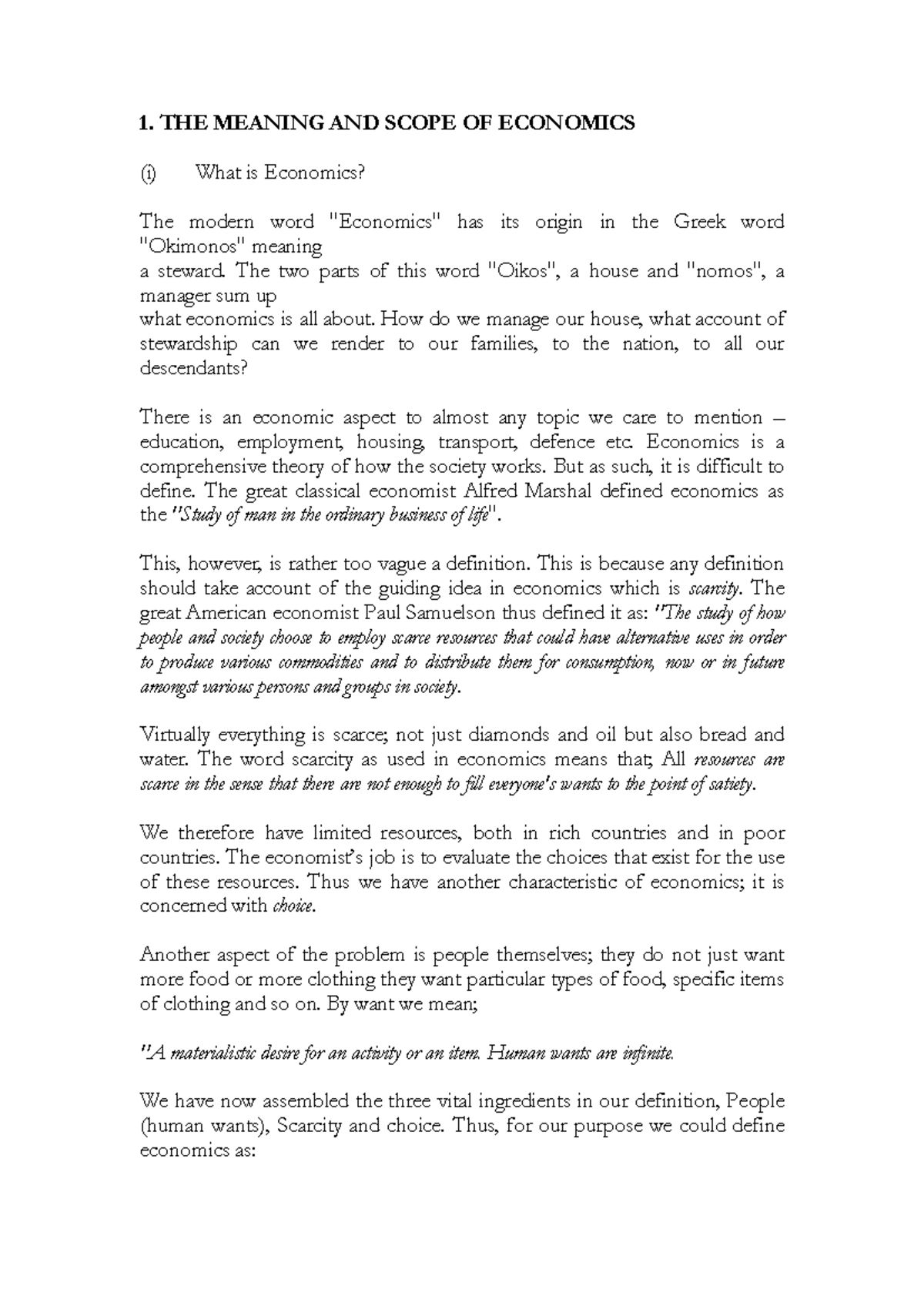 Microeconomics 1: Understanding Economic Principles and Scarcity - Studocu