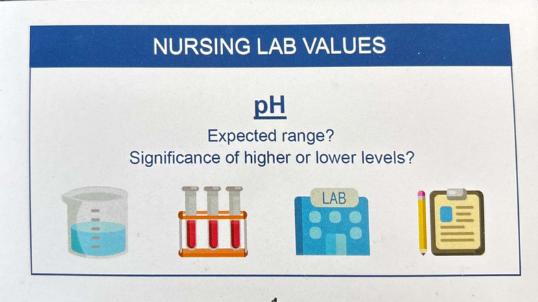 NURSING LAB VALUES Flash Cards: pH, PaO2, HCO3, Na, K, Ca, Mg, Cl - Studocu