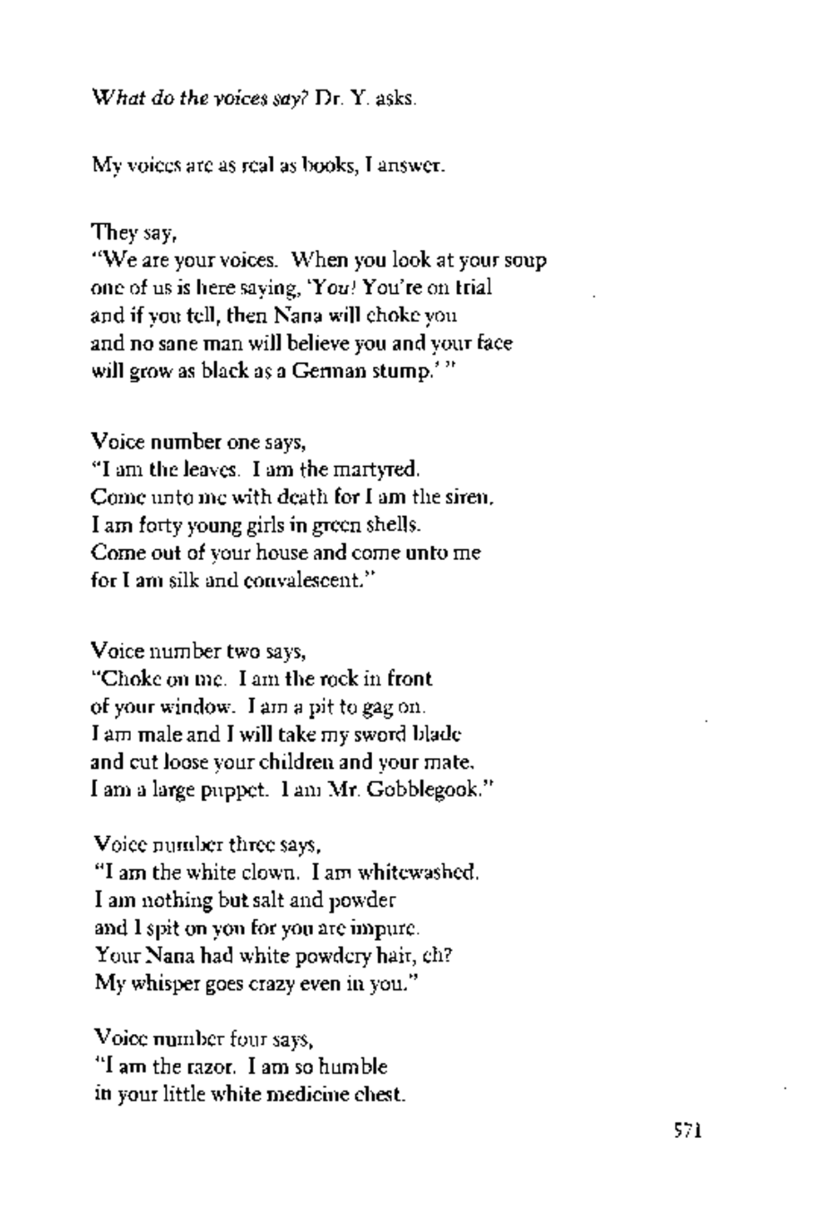 Anne Sexton - The Complete Poems 599 - What do the voices say? Dr. Y ...