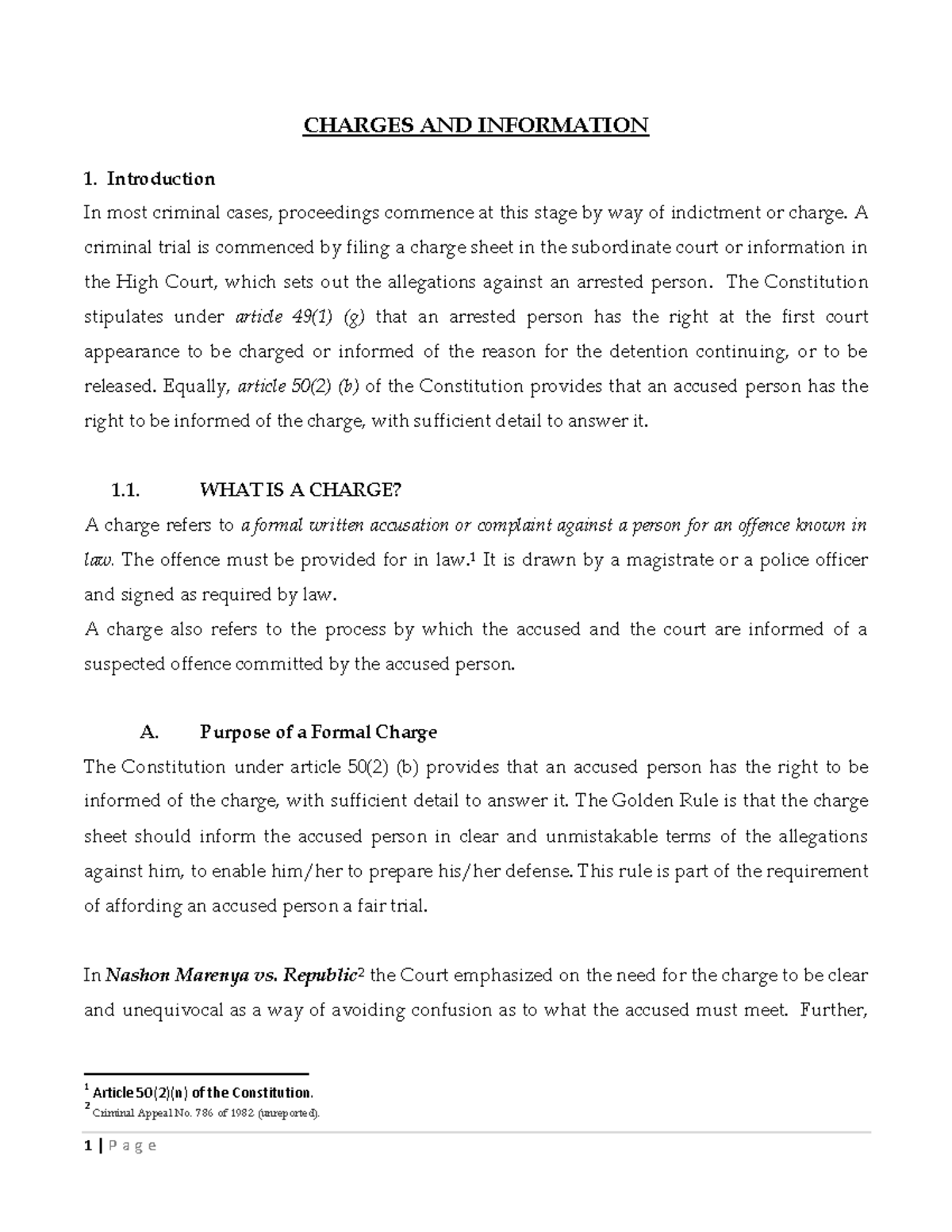 Lesson 3 - Criminal Procedure I - Charges - CHARGES AND INFORMATION ...