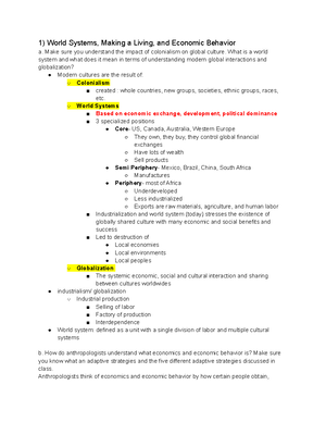 Anthropology unit 2 - ANTH unit 2 lecture notes - Modern Synthesis of ...