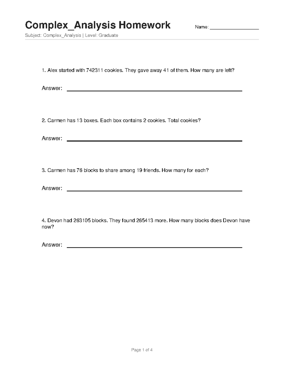 Complex Analysis - Graduate Homework 6 - Studocu