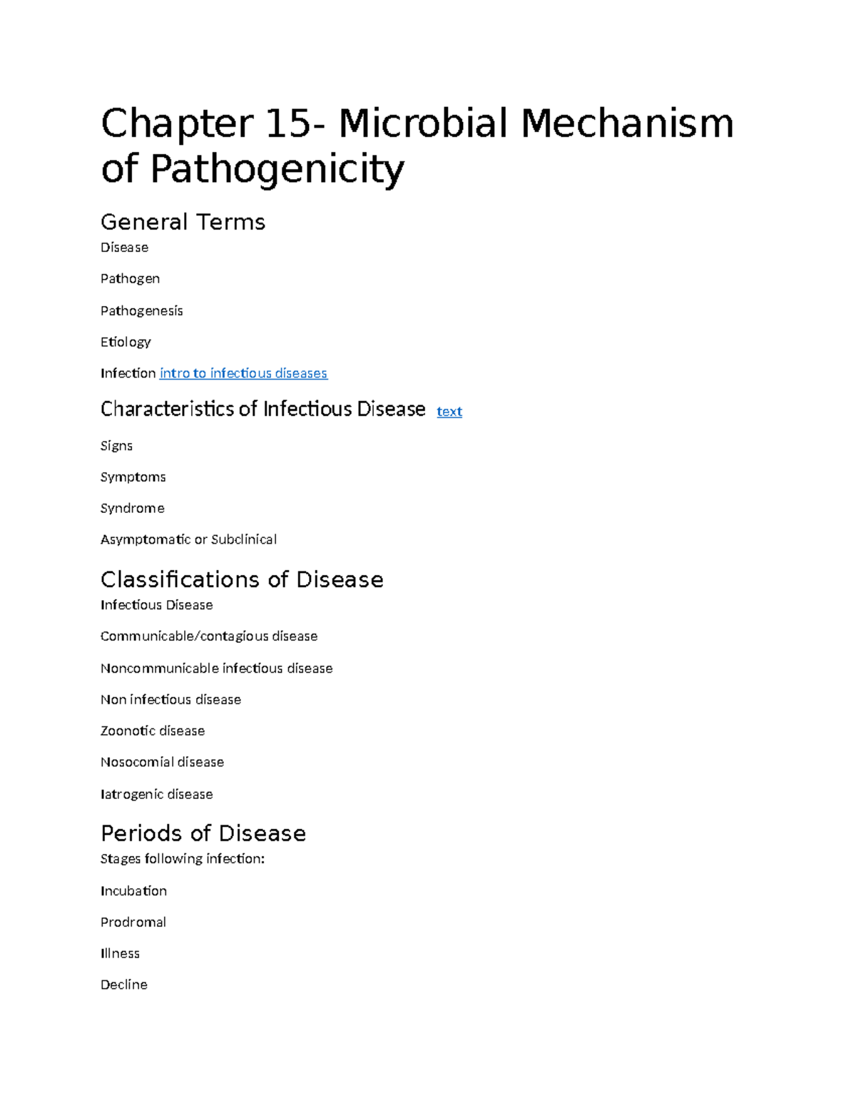 Microbial Mechanism of Pathogenicity: Chapter 15 Study Guide - Studocu
