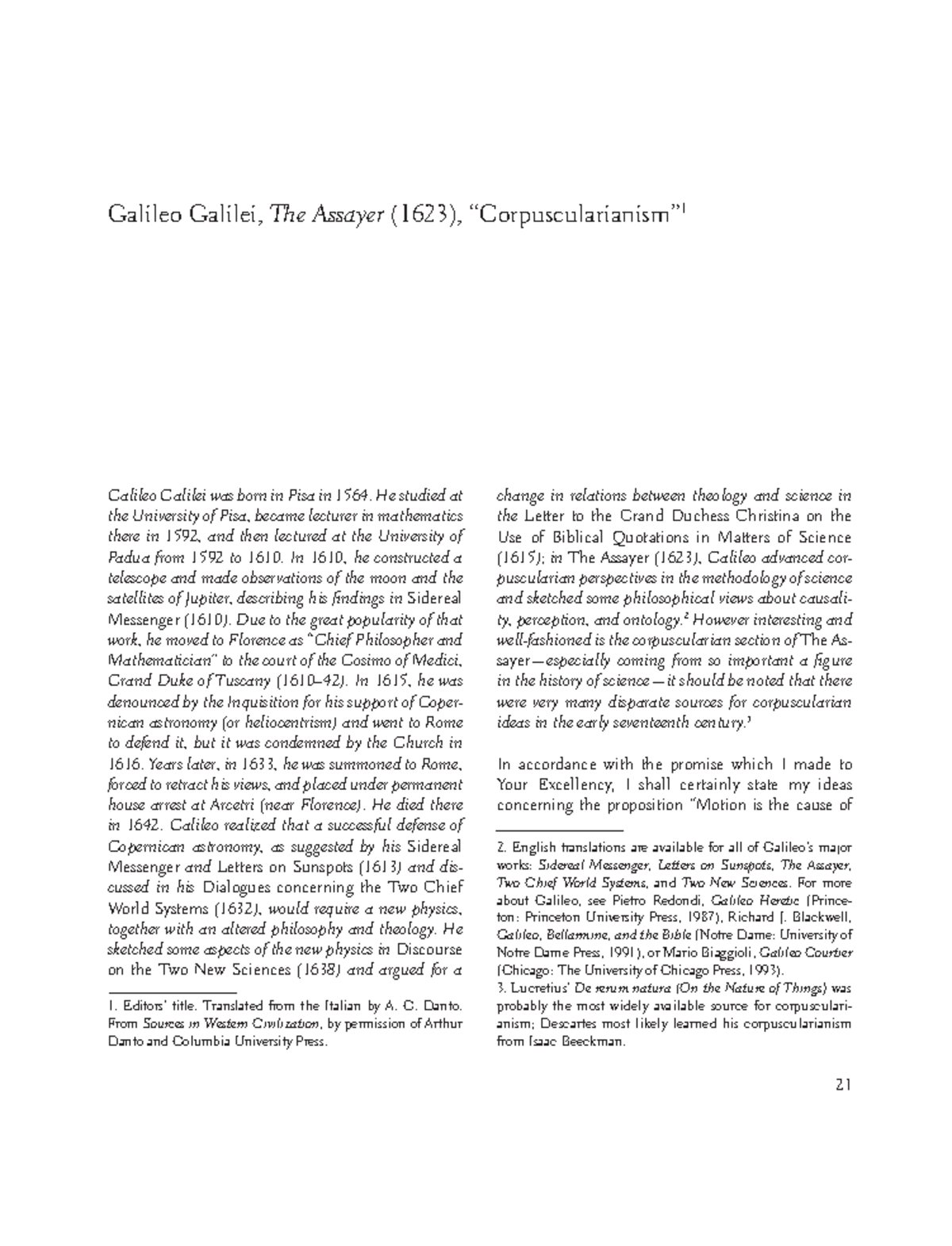 Galileo's Corpuscularianism in The Assayer (1623) - A Study Review ...