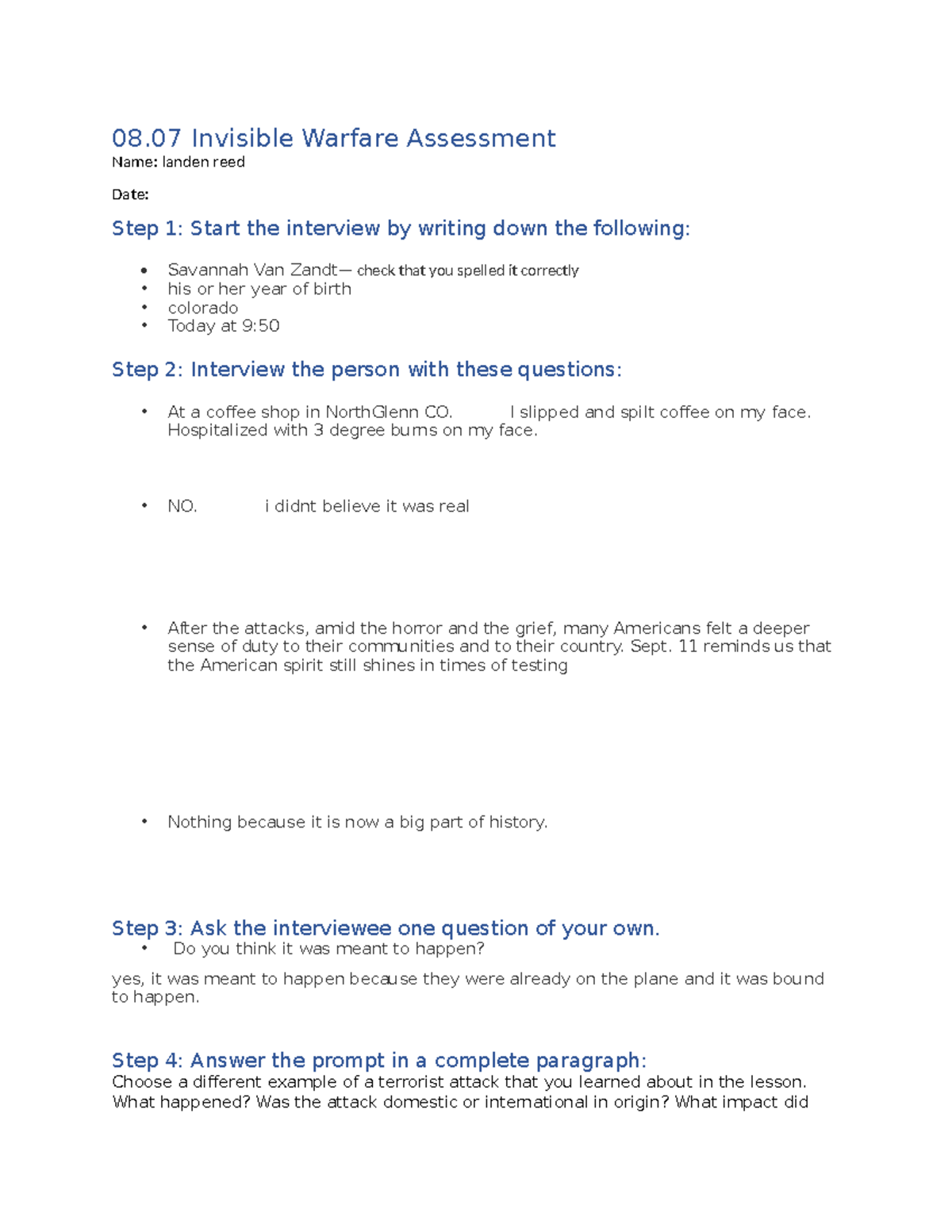 Invisible warfare assessment: Interview and analysis of events - Studocu