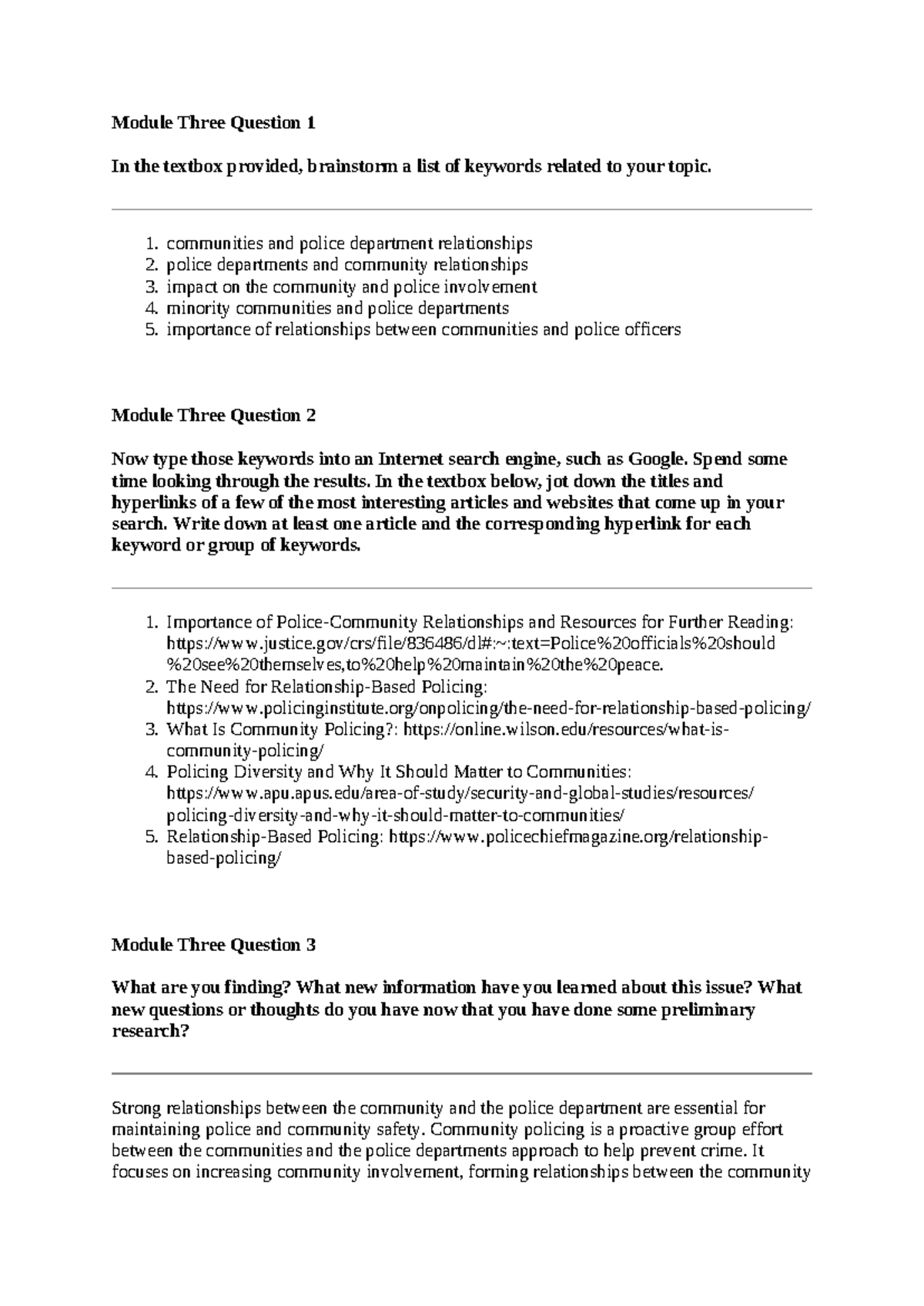 Module 3 Short Answers - Module Three Question 1 In the textbox ...