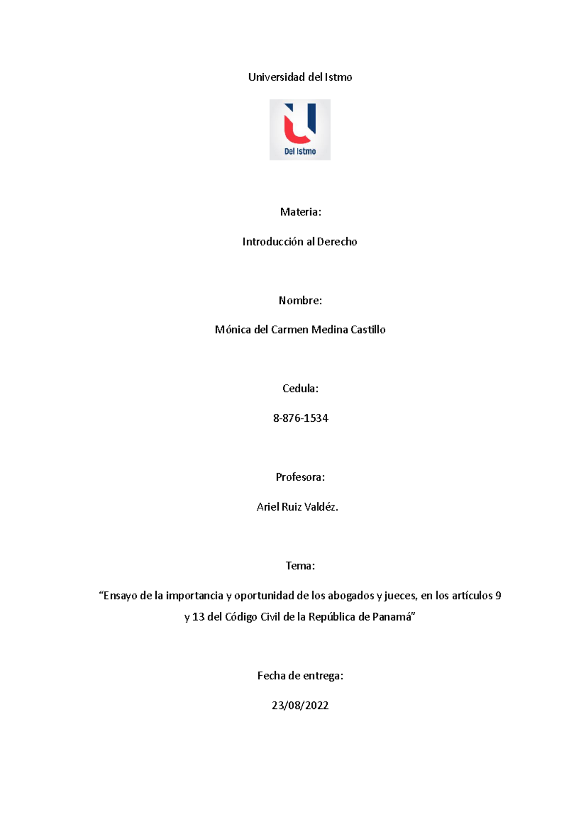 Ensayo sobre la Importancia de los Artículos 9 y 13 del C. Civil de ...