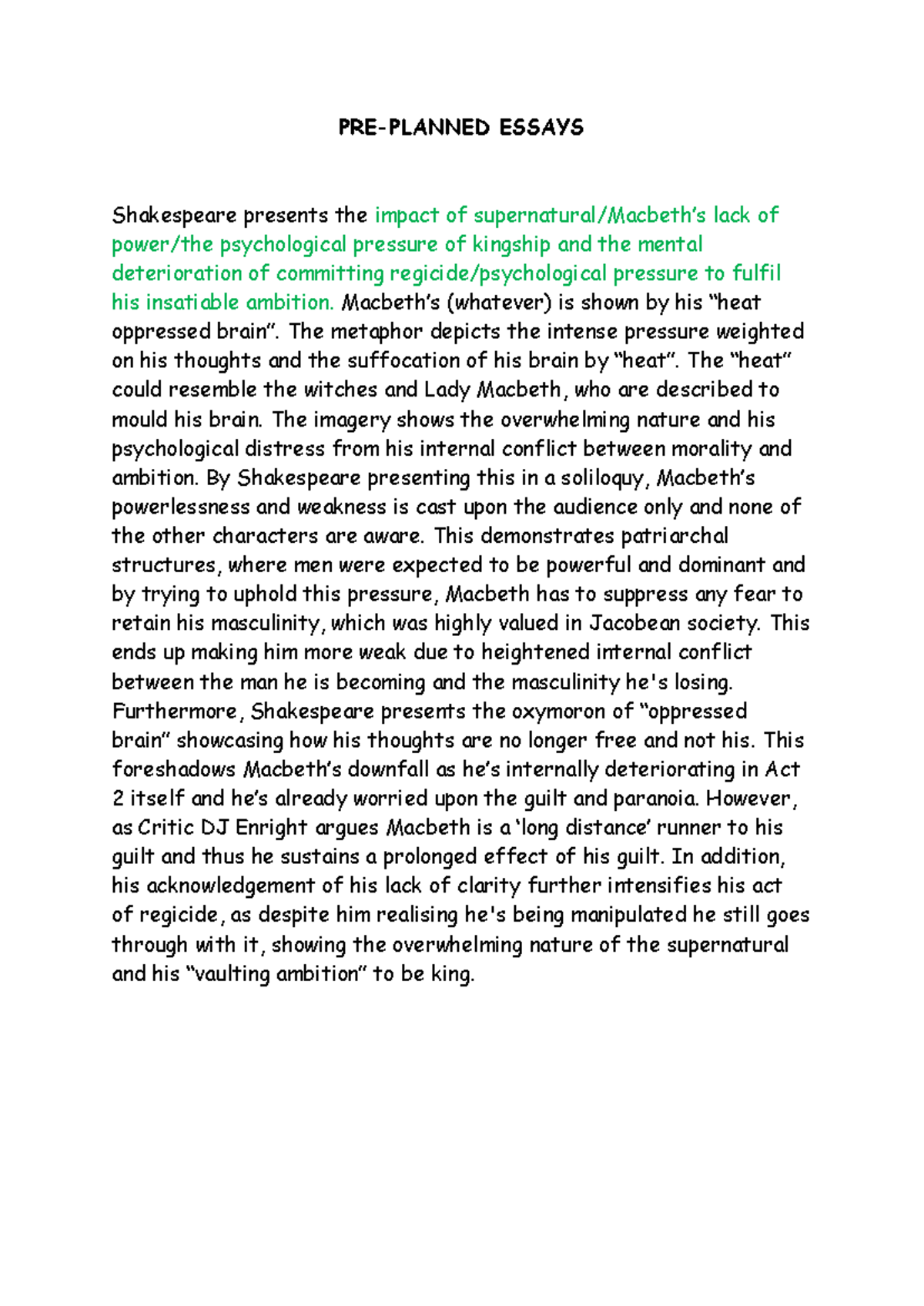 Macbeth and Gothic Themes: Ambition, Power, and the Supernatural Essay ...