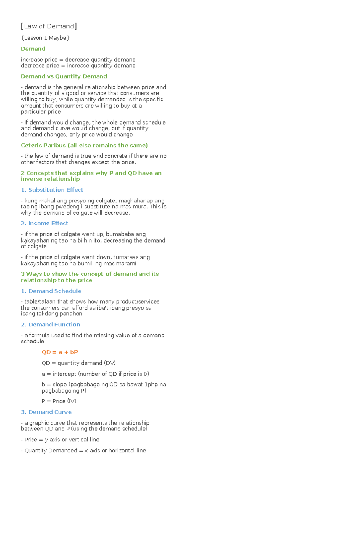 Law of Demand - [Law of Demand] {Lesson 1 Maybe} Demand increase price ...