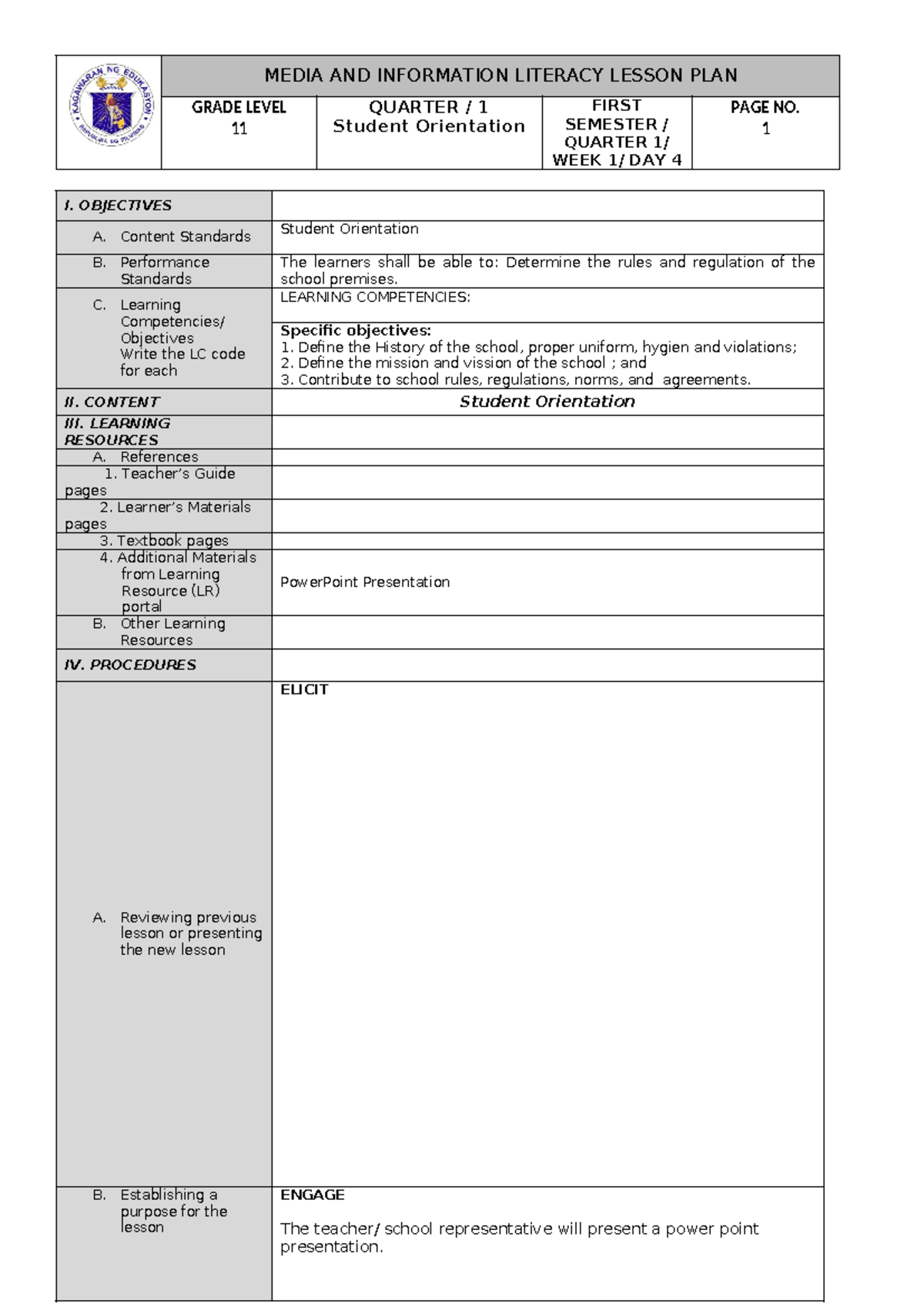 BUS MATH-DLP-1st Quarter D 4- Escote - GRADE LEVEL 11 QUARTER / 1 ...