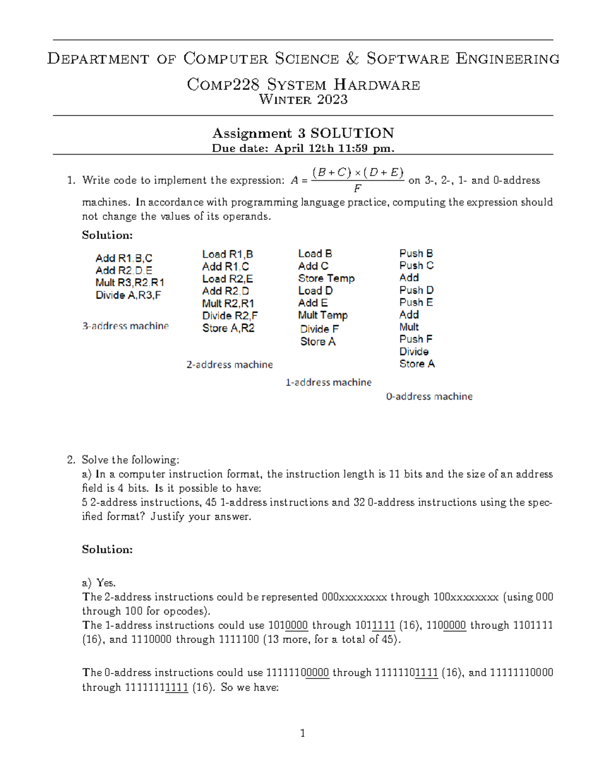 COMP 228 Assignment 3 Solutions - Winter 2023 - Studocu