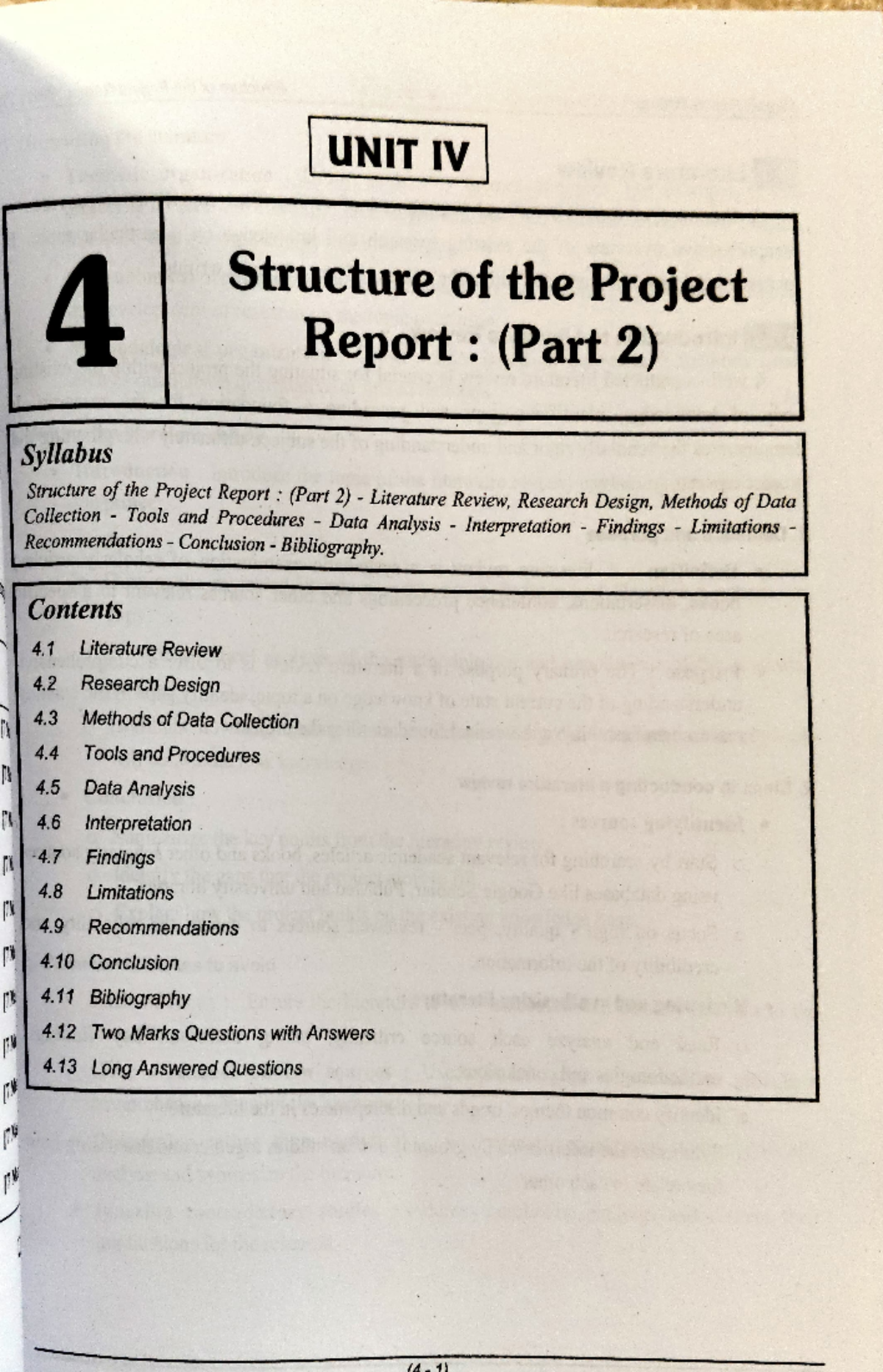 PRW Unit 4 - Structure of the Project Report (Part 2) Notes - Studocu