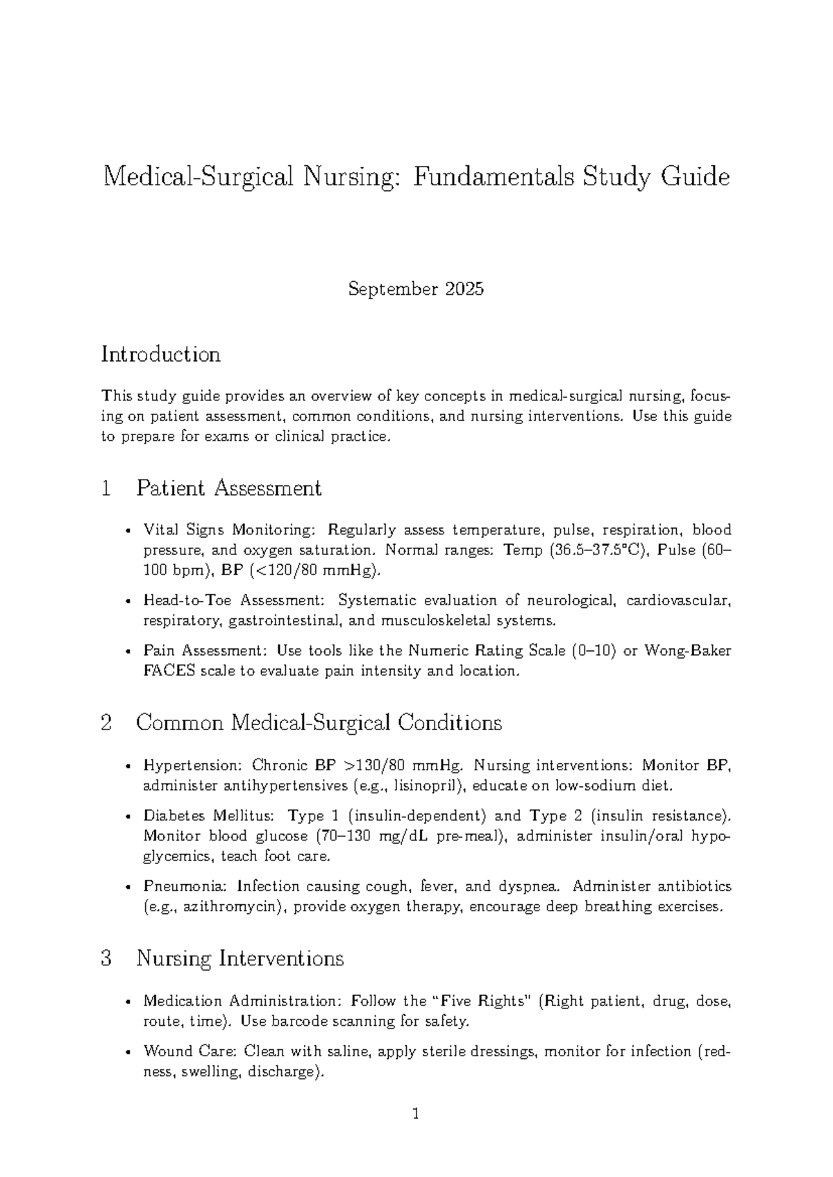 NUR 101: Nursing Fundamentals Study Guide for September 2025 - Studocu