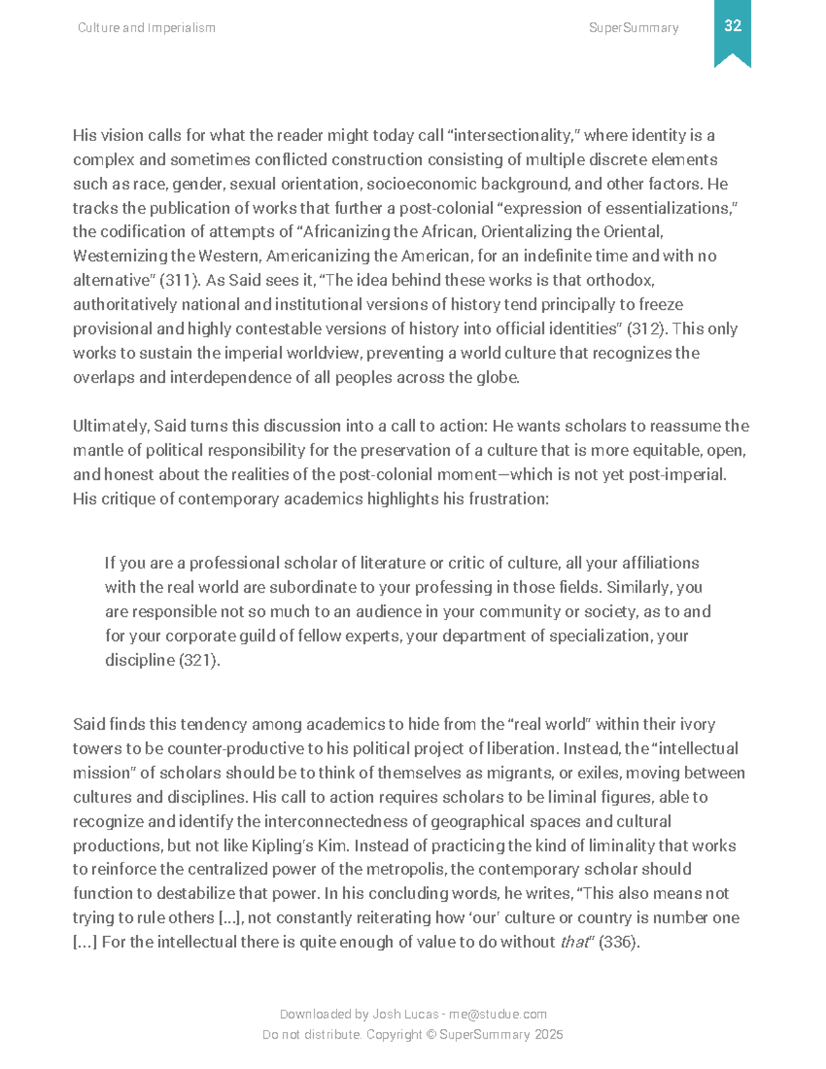 Culture and Imperialism - Super Summary Study Guide 33 - His vision ...