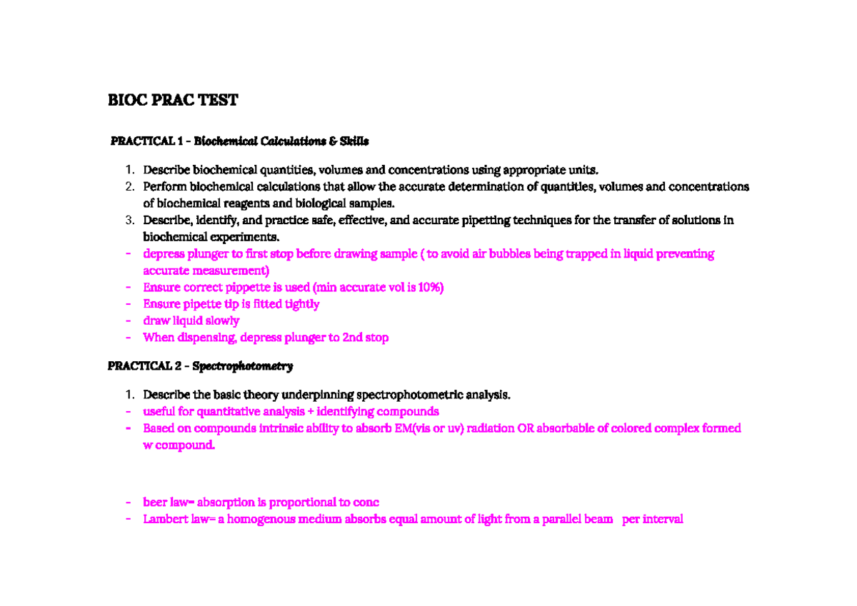 BIOC%20PRAC%20TEST - Practical test notes BIOC2101 - BIOC2101 - 2. 3 ...