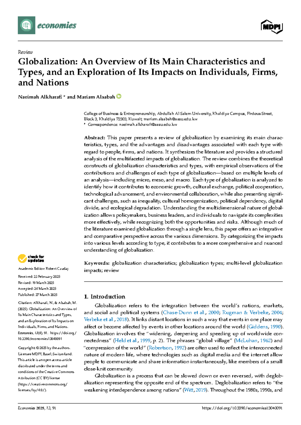 Globalization: Characteristics, Types, and Impacts on Nations, Firms ...