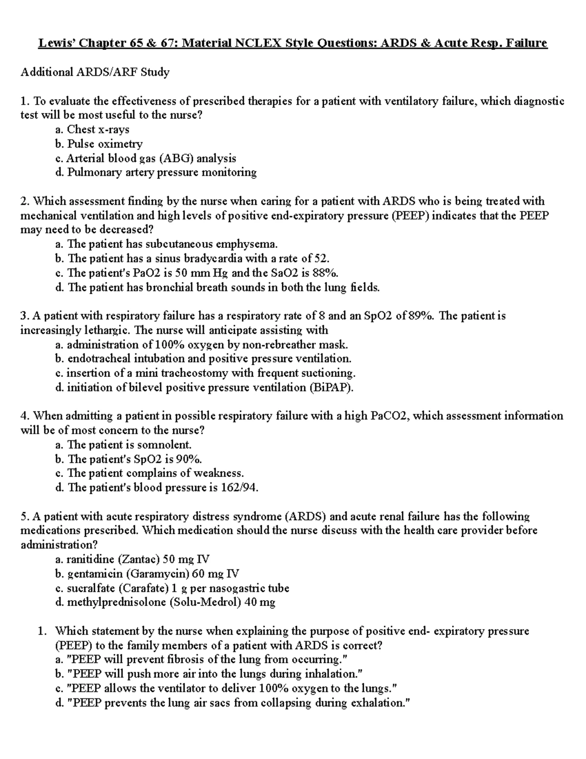 Spinal Cord Injury Quiz: Practice Assessment for Nursing Care - Studocu
