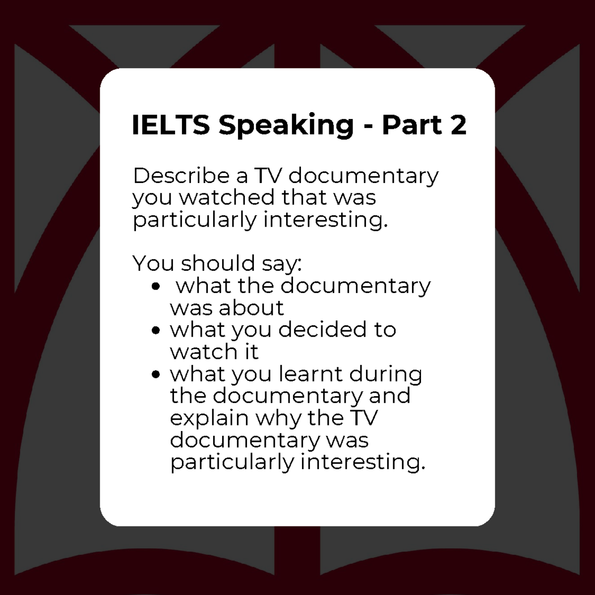 IELTS Speaking Part 2: Engaging Topics for Discussion - Studocu