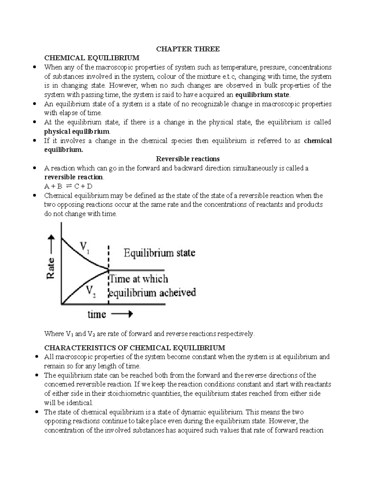 Chem 120 Chapter 3 - Comprehensive Notes on Chemical Equilibrium - Studocu