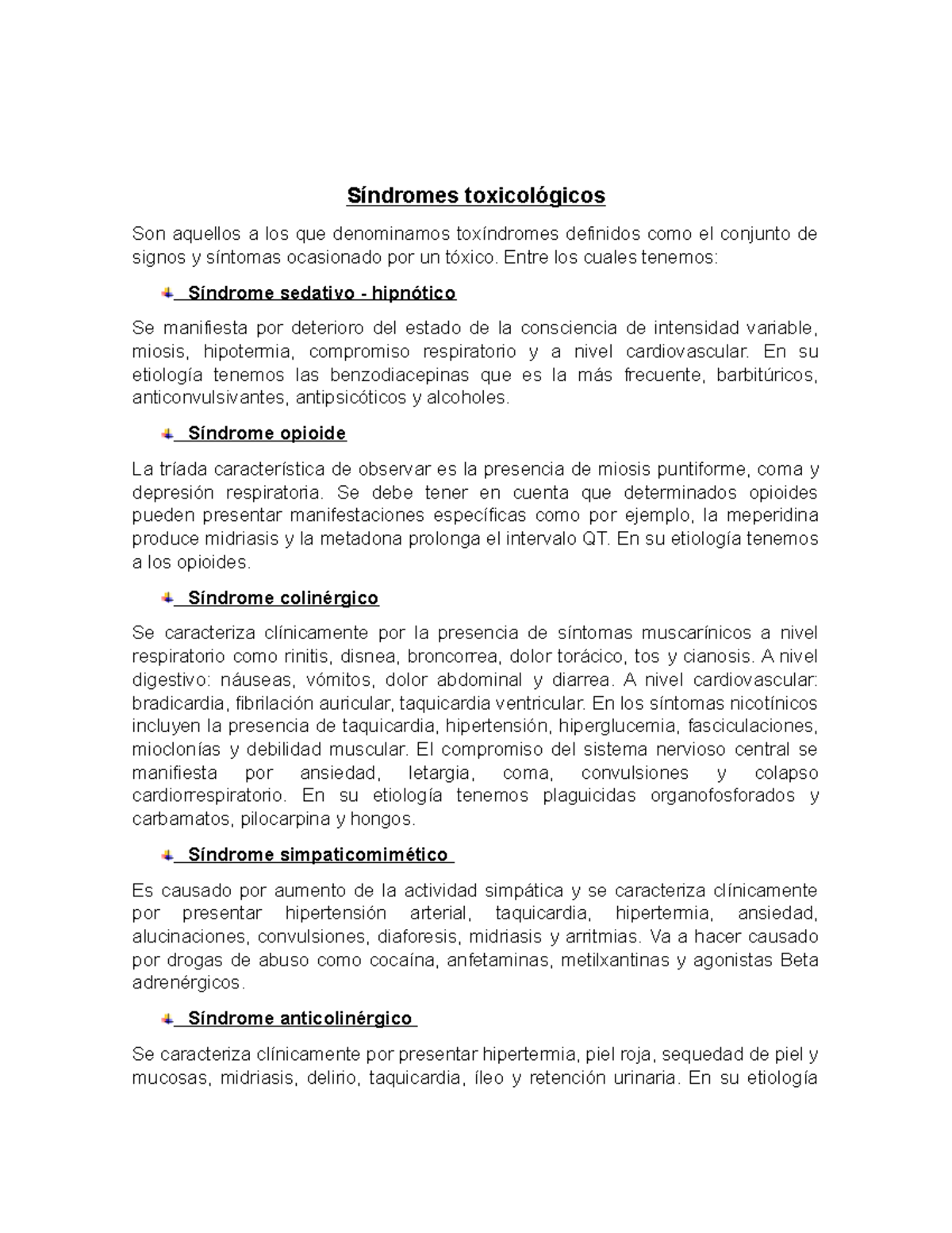 Síndromes Toxicológicos: Características y Manejo Clínico en Urgencias ...