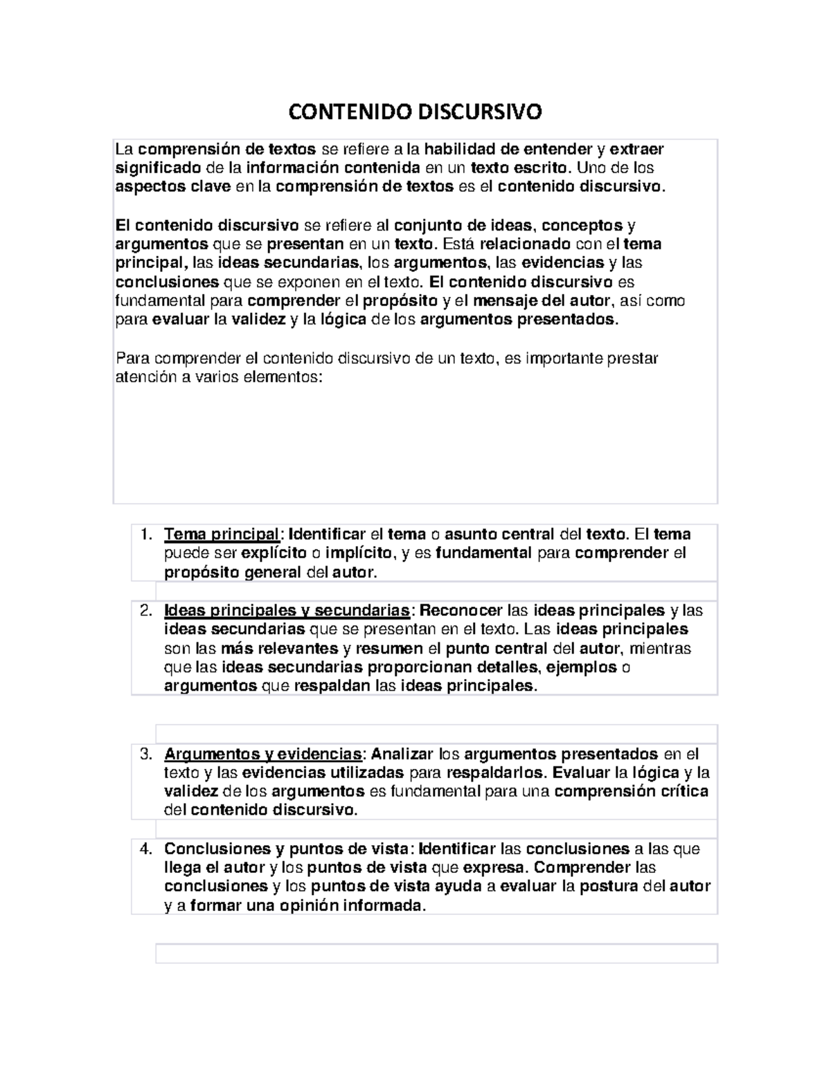 Comprensión de Textos 2: Análisis del Contenido Discursivo - Studocu