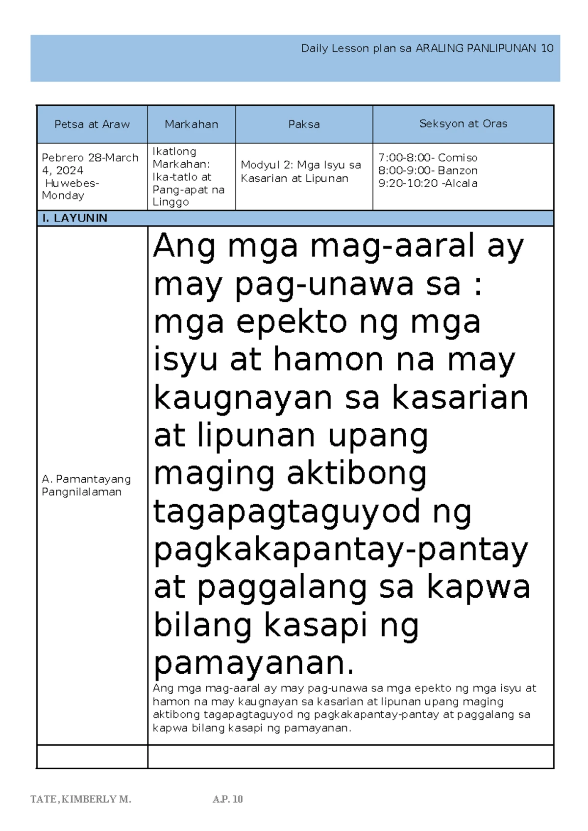 Lesson Plan (Grade 8) on Use of Modifiers - English DLP - Studocu