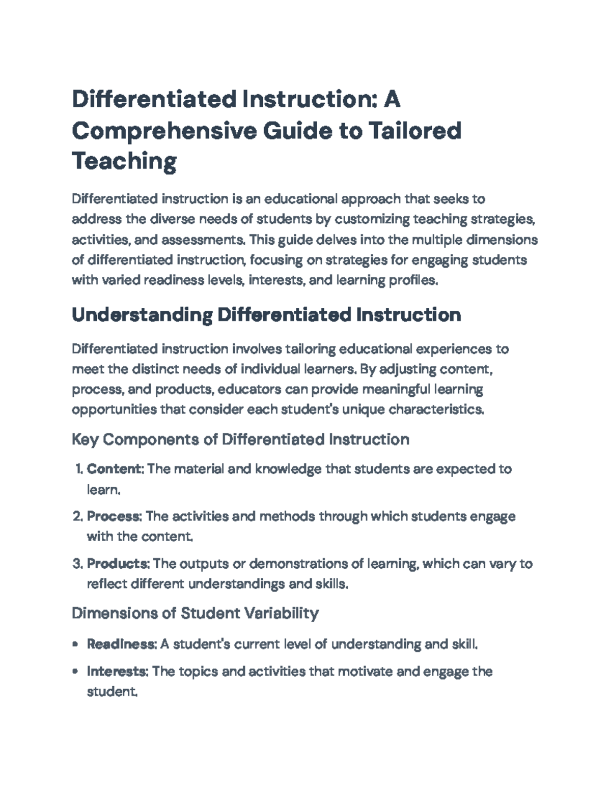 Comprehensive Guide to Differentiated Instruction Strategies ...