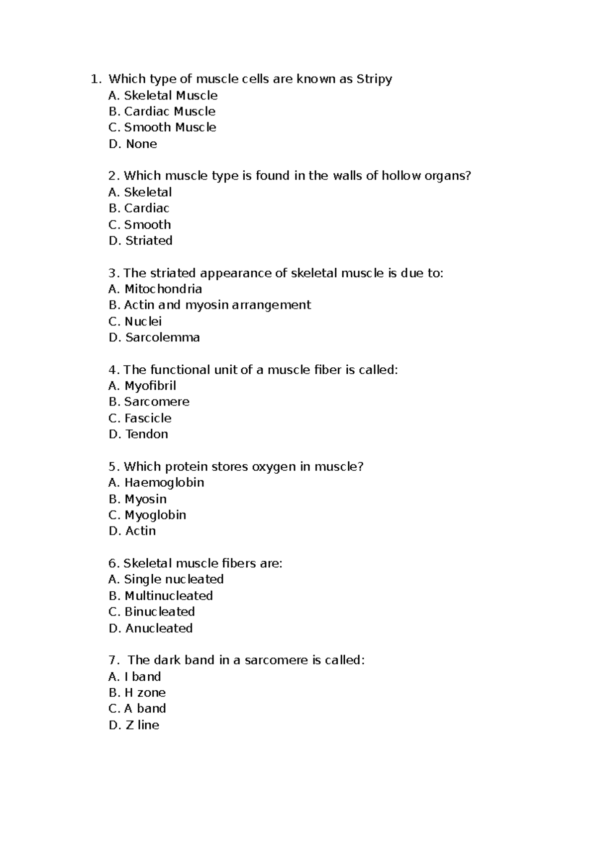 Histology Practical: Muscle Cell Types and Functions (BIO101) - Studocu