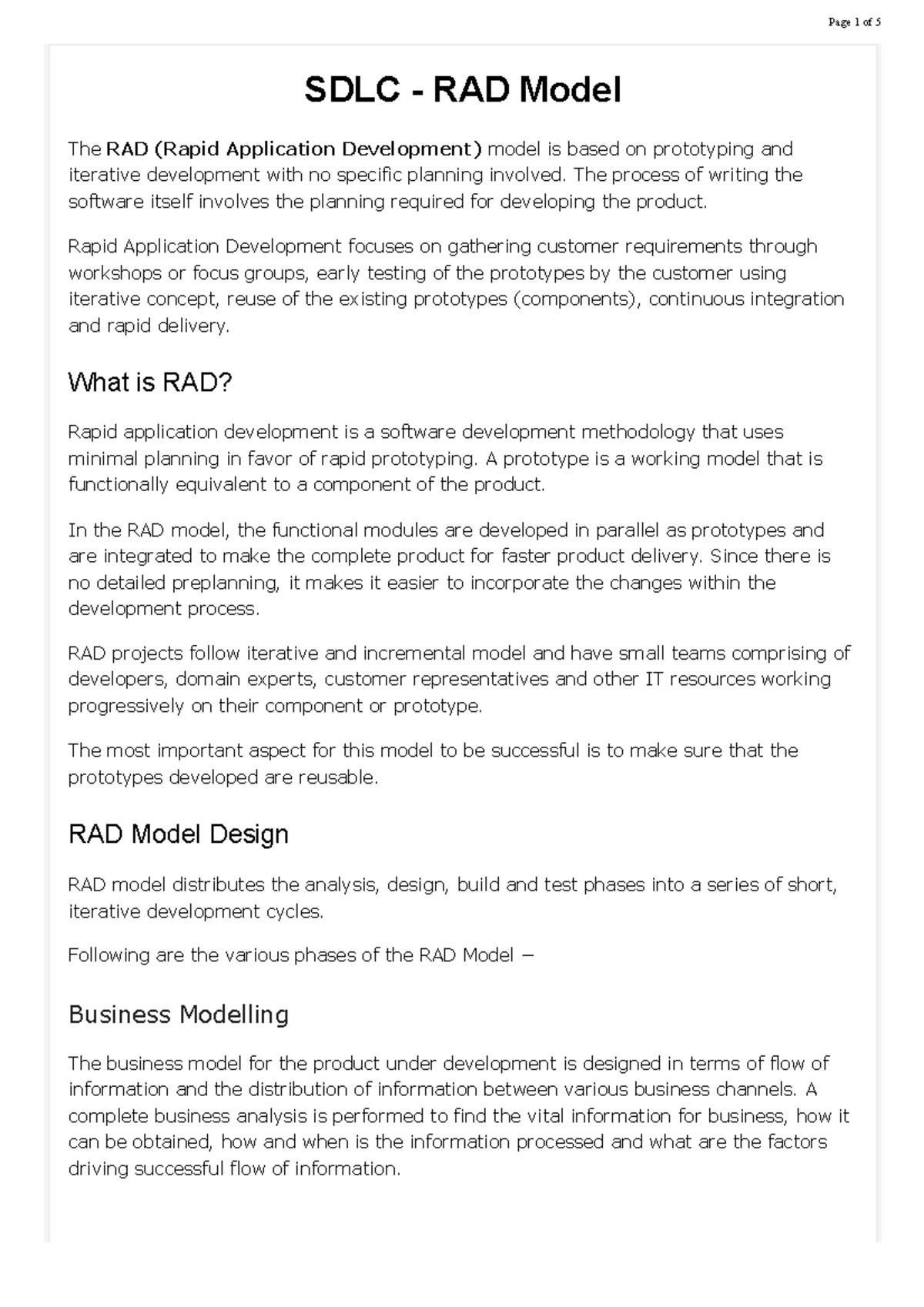 SDLC - RAD Model Overview: Understanding Rapid Application Development ...