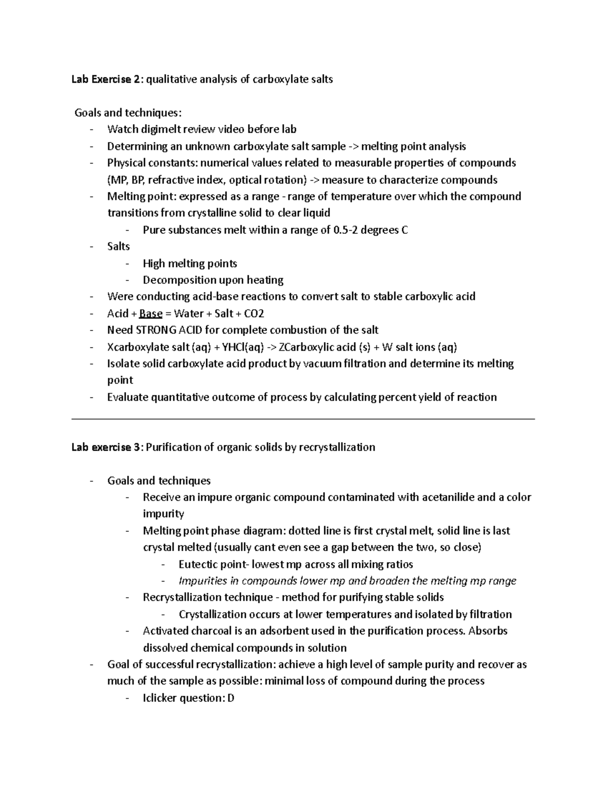 Orgo Lab Notes: Lab Exercise 2 & 3 - Qualitative Analysis ...