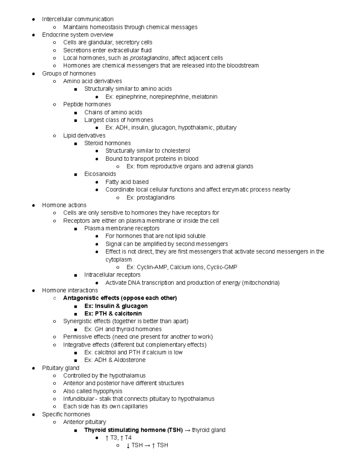 Endocrine System Overview: Chemical Communication & Homeostasis - Studocu