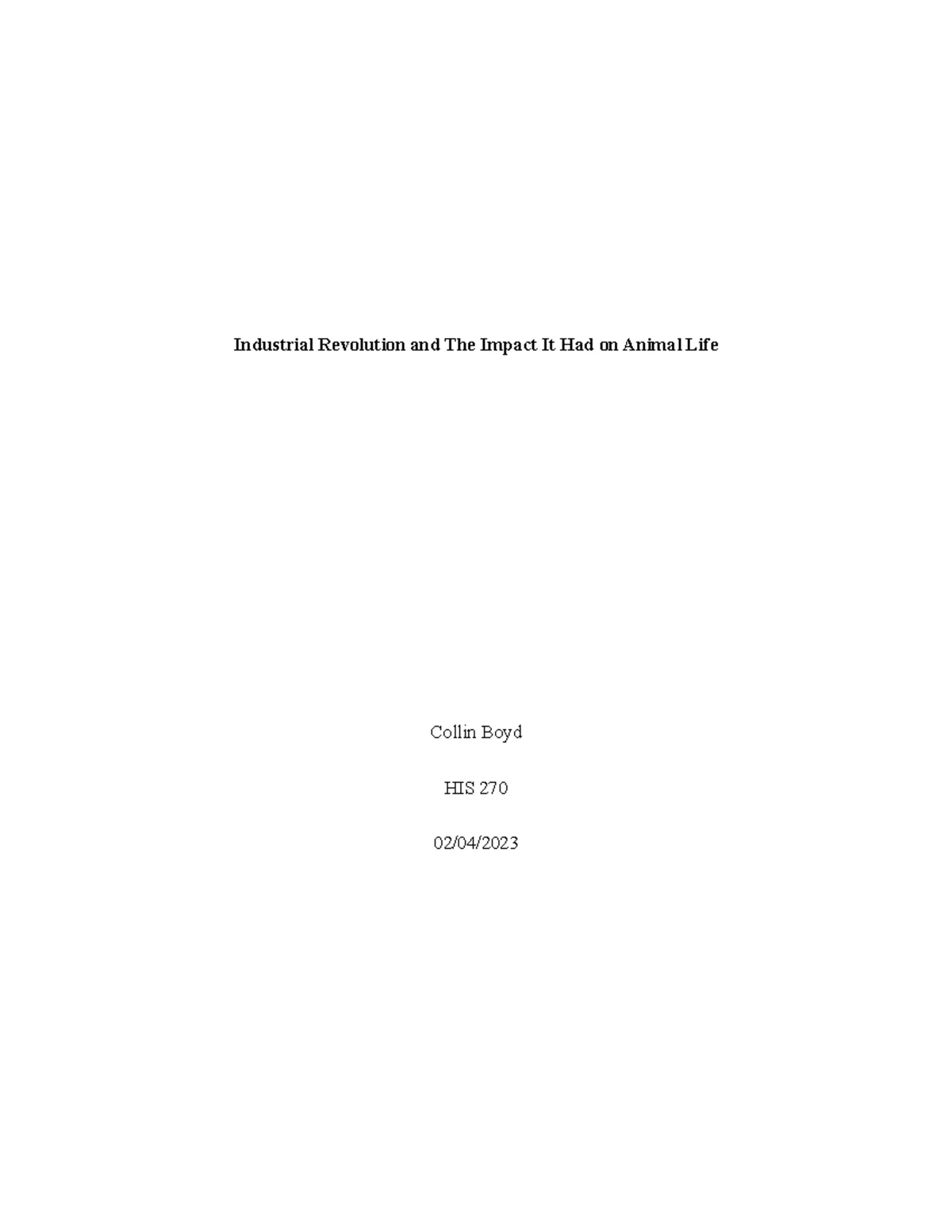 HIS 270 Primary & Secondary Source Analysis: Slavery's Environmental ...