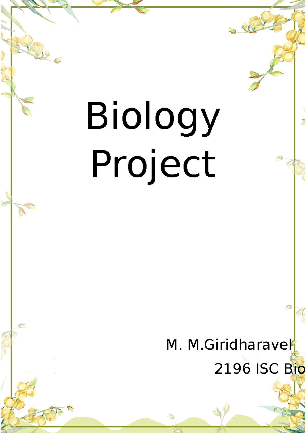 English - BORDER - English A: Language and Literature SL - Biology ...