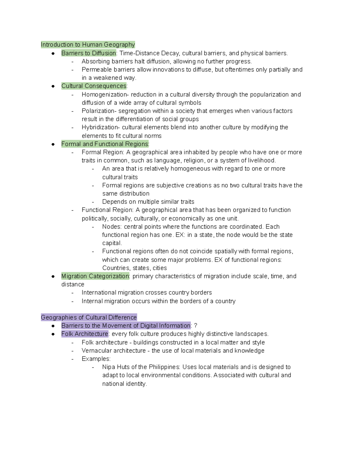 Introduction to Human Geography: Key Concepts and Themes - Studocu