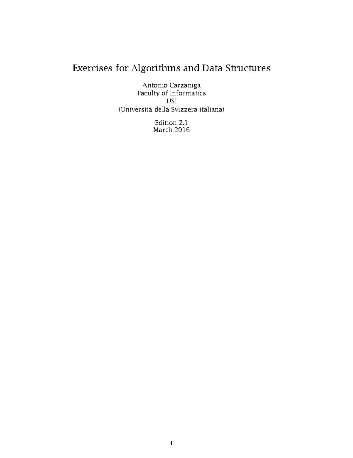 Exercises for Algorithms and Data Structures (INF-101) - Antonio ...