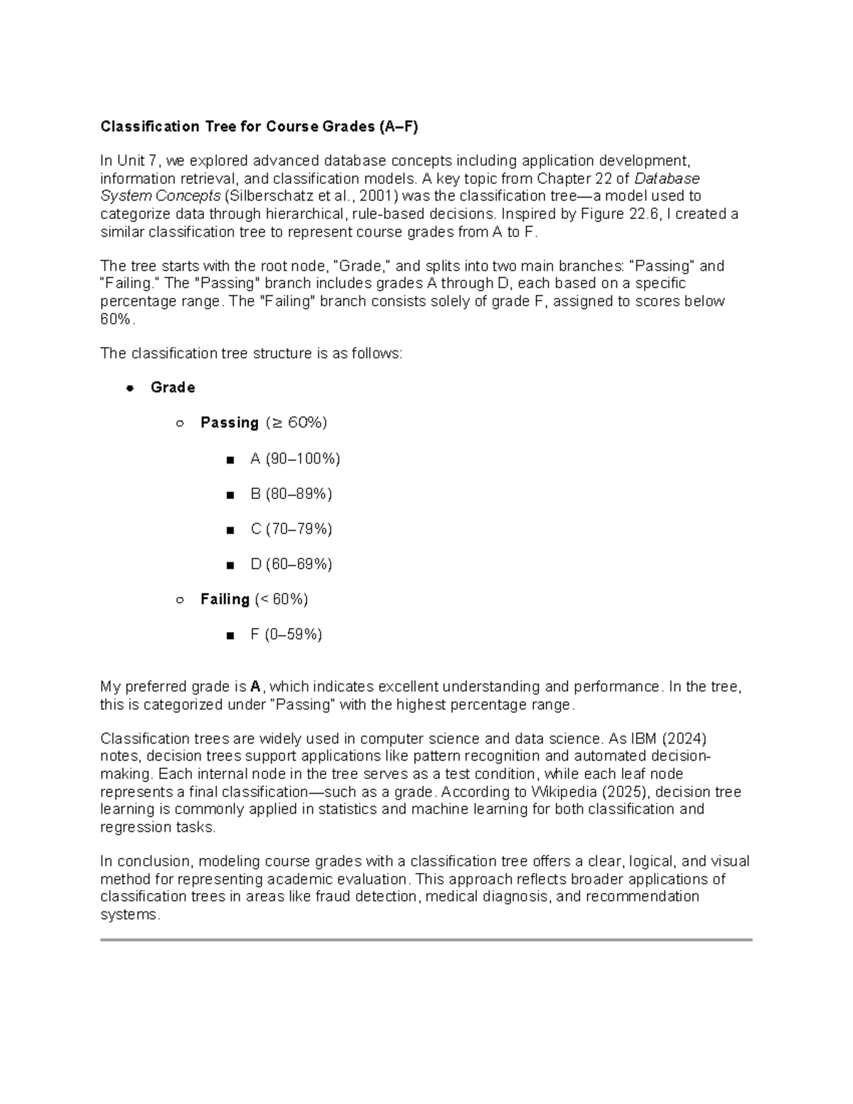 Classification Tree for Course Grades - Database Assignment 7 - Studocu