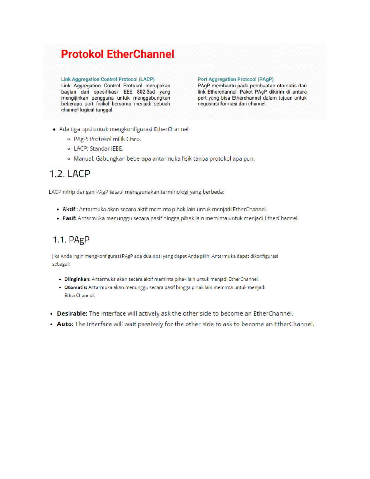 EtherChannel Configuration: LACP & PAgP Protocols Guide - Studocu