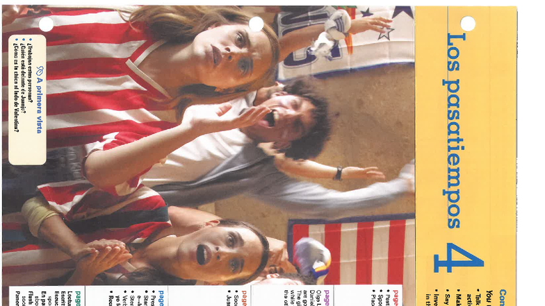 L - Spanish 3 Textbook Chapter 4: Pastimes and Sports Activities - Studocu