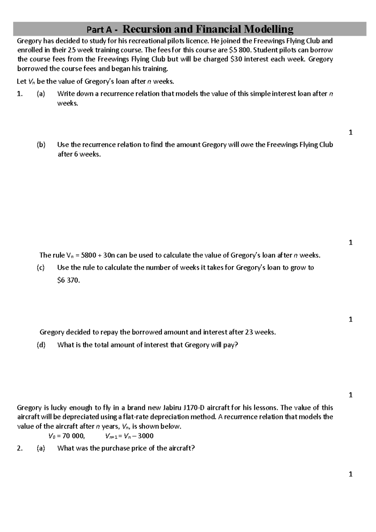 2023 Financial - Gen Maths Recursion & Modelling Notes - Studocu