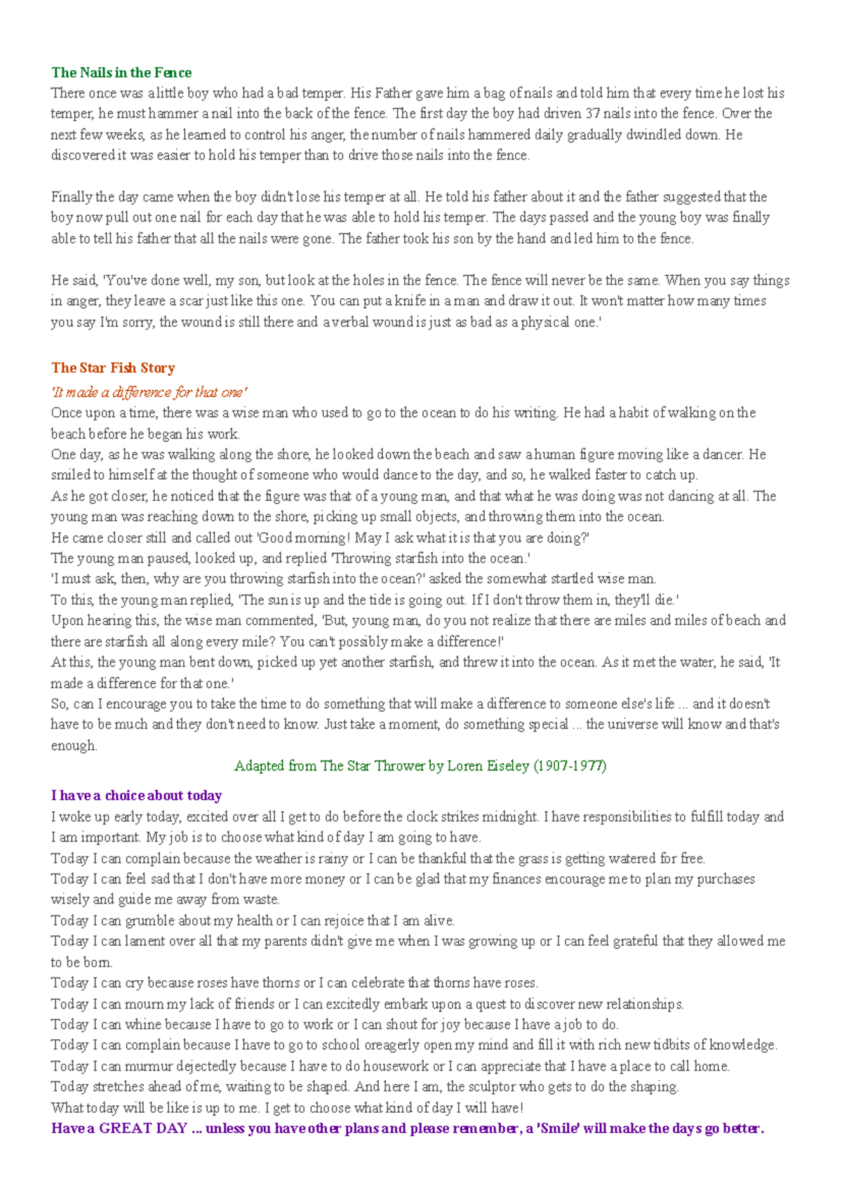 Moral Stories for Students: Life Lessons and Inspirations - Studocu